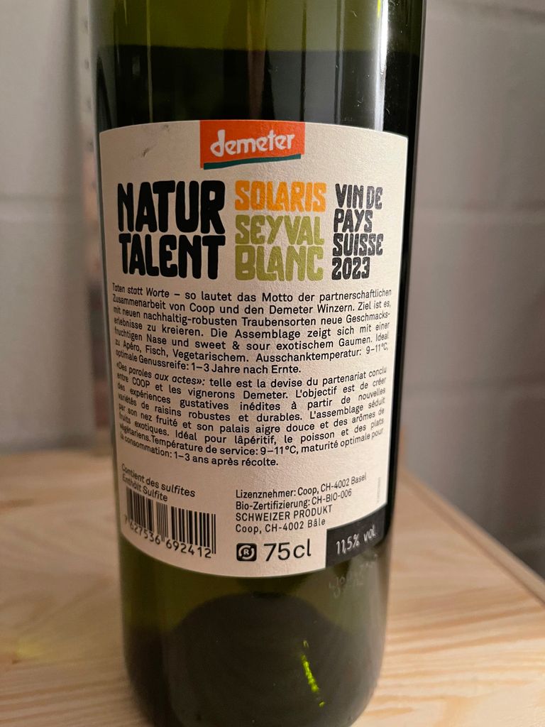 2023 Naturtalente Biowein GmbH Naturtalent Solaris / Seyval Blanc ...
