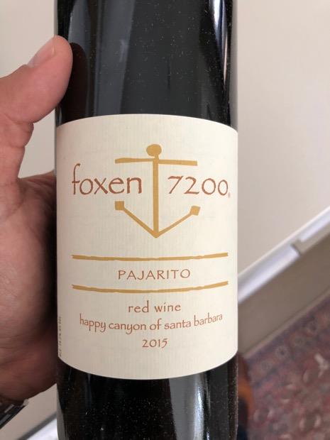 2015 Foxen 7200 Pajarito, USA, California, Central Coast, Happy Canyon ...