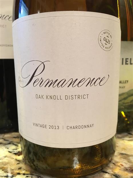 2013 Ed Sbragia - Permanence Chardonnay Oak Knoll District, USA ...