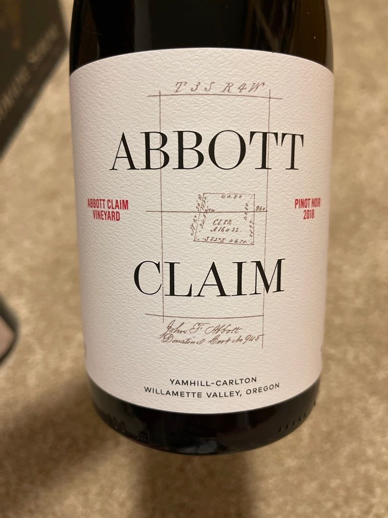 2018 Abbott Claim Pinot Noir Abbott Claim Vineyard, USA, Oregon ...