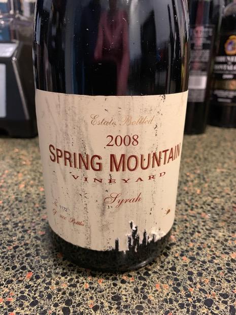 2008 Spring Mountain Vineyard Syrah, USA, California, Napa Valley ...