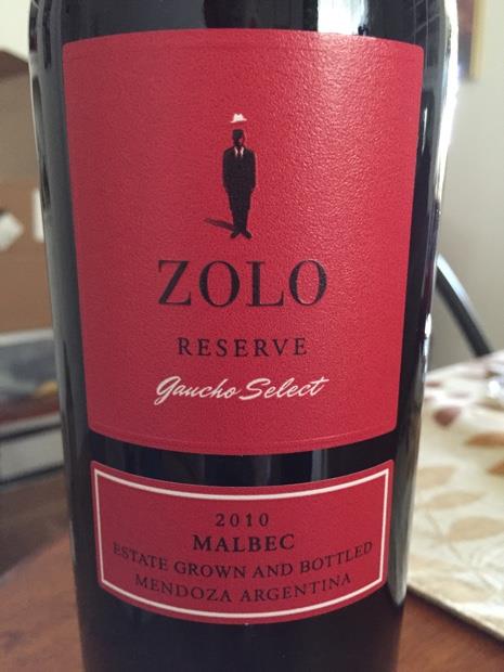 2009 Zolo Malbec Gaucho Select Reserve, Argentina, Mendoza, Valle de ...