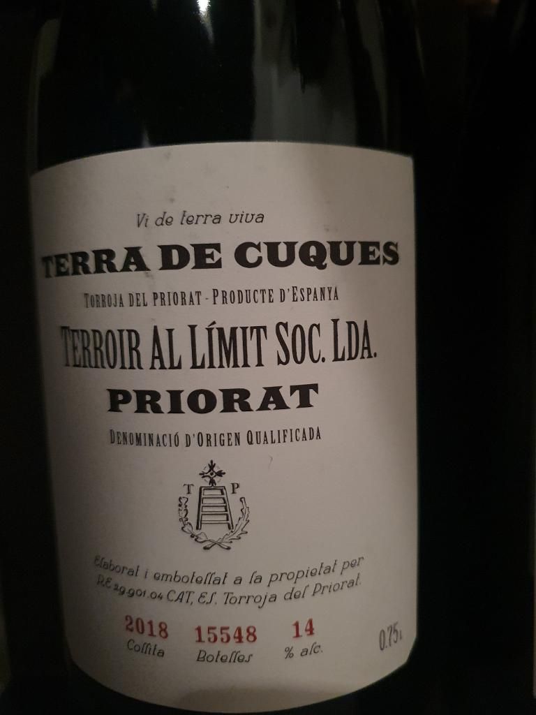 2019 Terroir Al Limit Soc. Lda. Priorat Terra de Cuques Negre, Spain ...