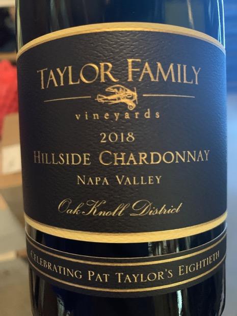 2018 Taylor Family Vineyards Chardonnay Hillside, USA, California, Napa ...