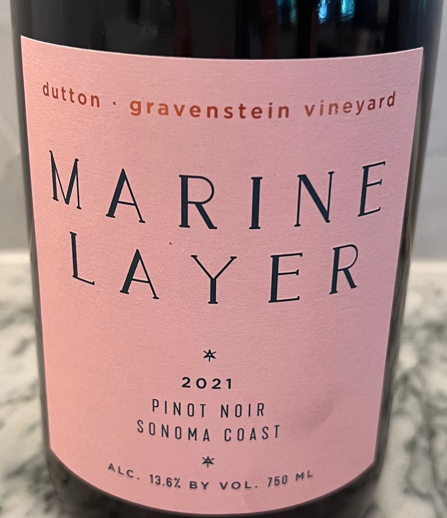 2021 Marine Layer Pinot Noir Dutton Gravenstein, USA, California ...