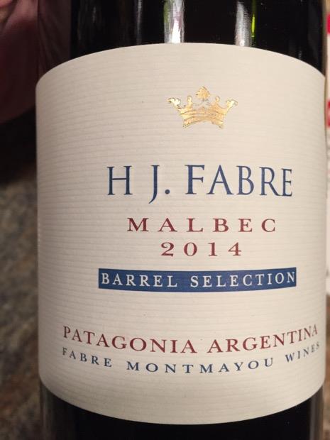 2014 Fabre Montmayou Malbec HJ Fabre Barrel Selection, Argentina ...