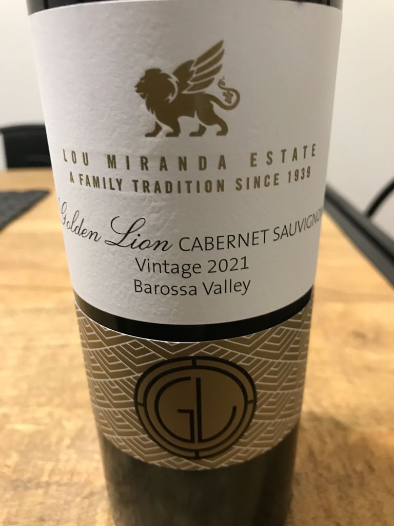 2021 Lou Miranda Estate Cabernet Sauvignon Golden Lion, Australia ...