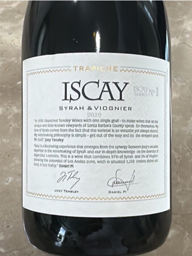 2019 Trapiche Iscay Syrah-Viognier, Argentina, Mendoza - CellarTracker