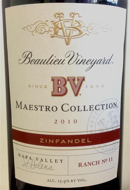 2010 Beaulieu Vineyard Zinfandel Maestro Collection Ranch No. 11, USA ...