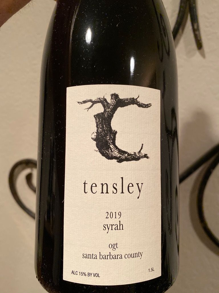 2019 Tensley Syrah OGT, USA, California, Central Coast, Santa Barbara ...