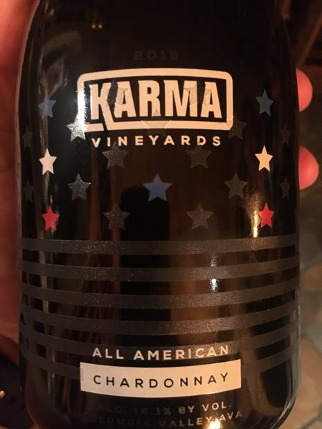2015 Karma Vineyards Chardonnay All American, USA, Washington, Columbia ...