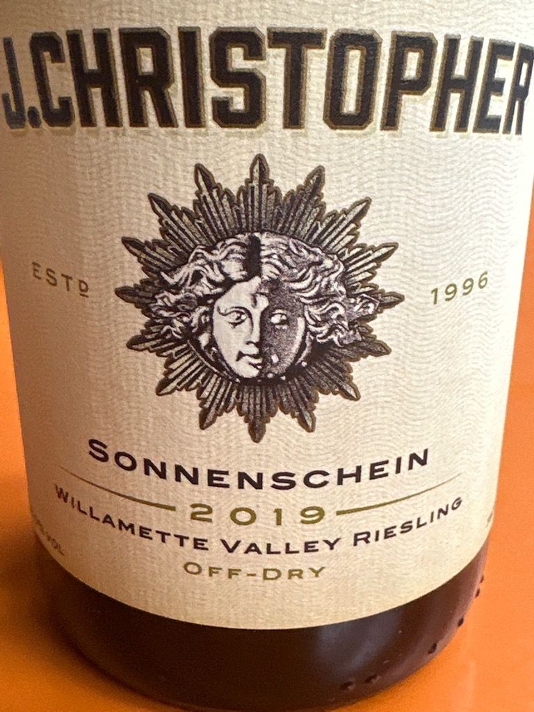 2019 J. Christopher Riesling Sonnenschein, USA, Oregon, Willamette ...