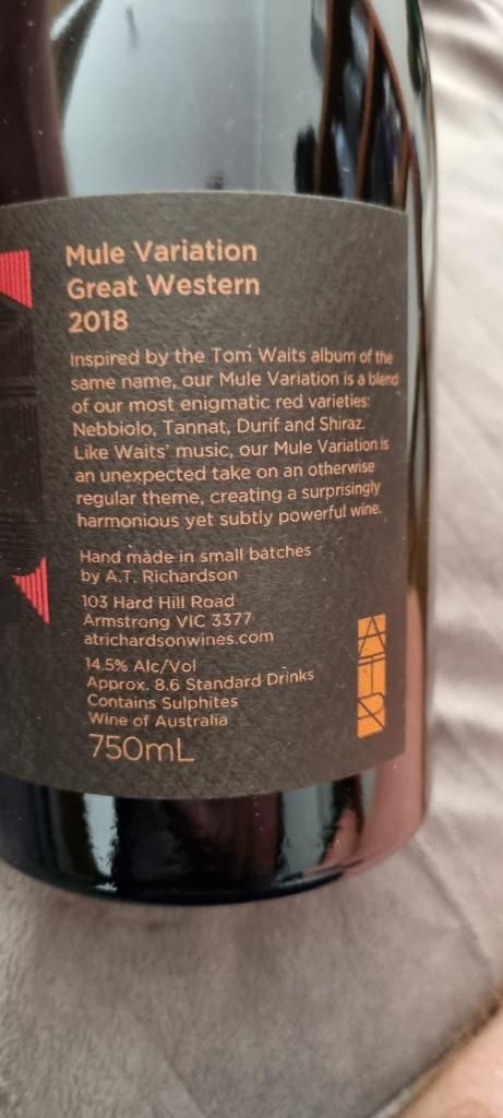 2019 ATR wines Mule Variation Hard Hill Road, Australia, Victoria ...