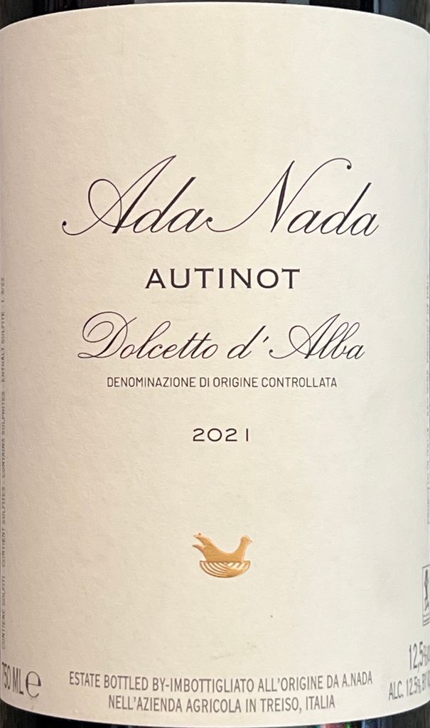 2021 Ada Nada Dolcetto d'Alba Autinot, Italy, Piedmont, Alba, Dolcetto ...