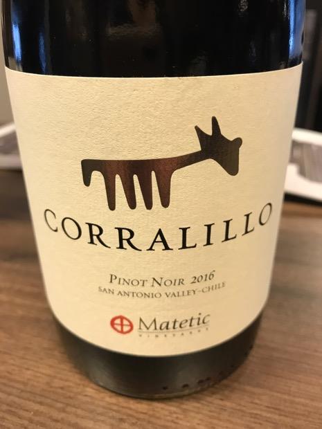 2016 Matetic Vineyards Pinot Noir Corralillo, Chile, San Antonio Valley ...