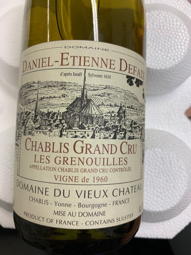 2010 Daniel-Etienne Defaix Chablis Grand Cru Grenouilles, France ...