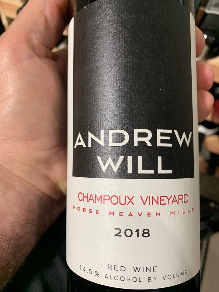 2018 Andrew Will Champoux Vineyard, USA, Washington, Columbia Valley ...