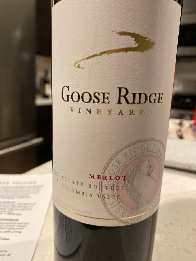 2018 Goose Ridge Vineyards Merlot Estate Bottled, USA, Washington ...
