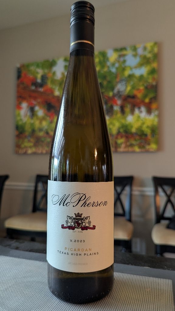 2023 McPherson Cellars Picardan, USA, Texas, Texas High Plains ...