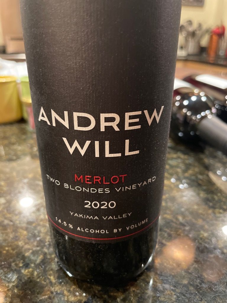 2020 Andrew Will Merlot Two Blondes Vineyard, USA, Washington, Columbia ...