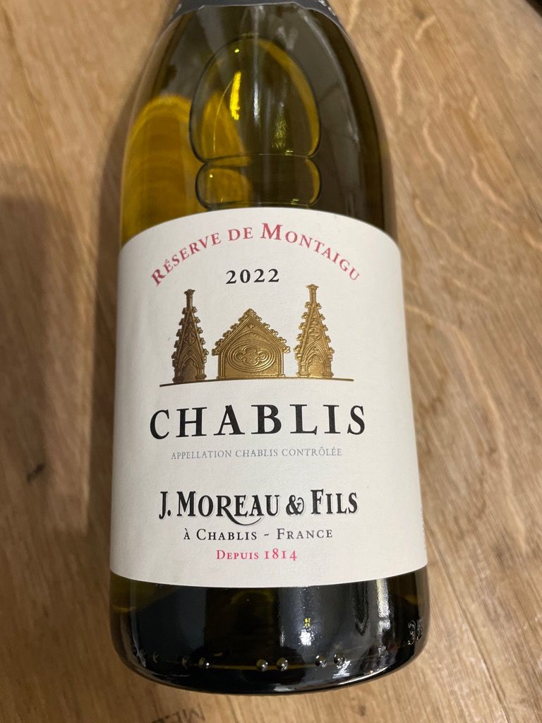 2023 J. Moreau & Fils Chablis Réserve de Montaigu, France, Burgundy ...