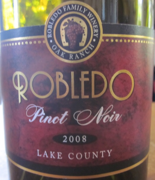 2008 Robledo Family Winery Pinot Noir Lake County, USA, California ...