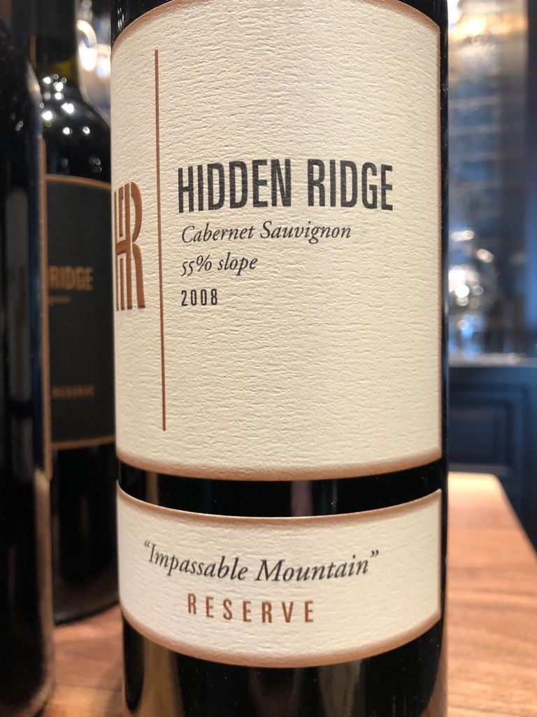 2008 Hidden Ridge Cabernet Sauvignon Impassable Mountain Reserve, USA ...