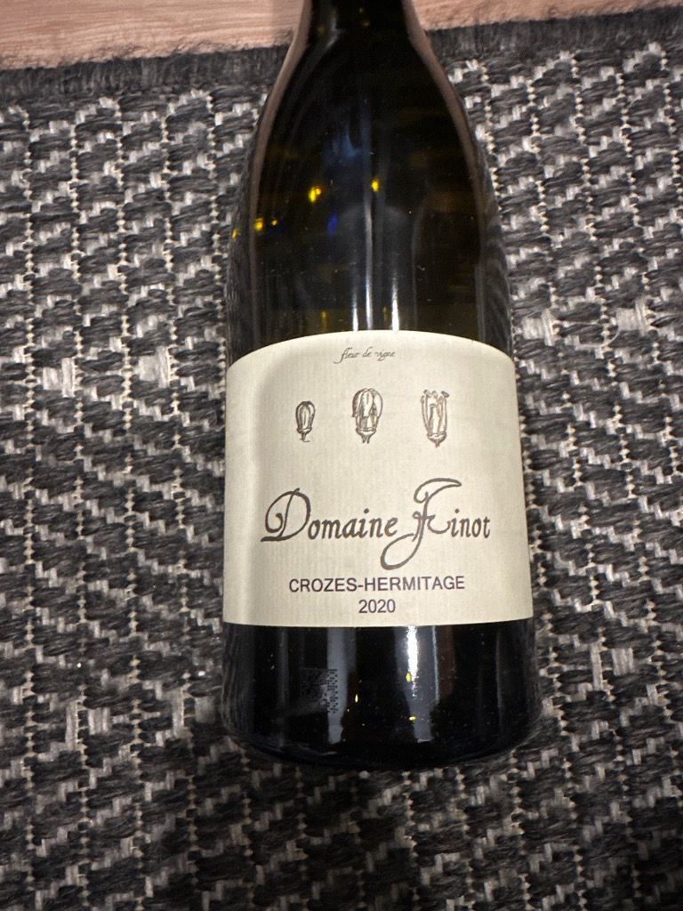 2020 Domaine Finot Crozes-Hermitage Blanc, France, Rhône, Northern ...