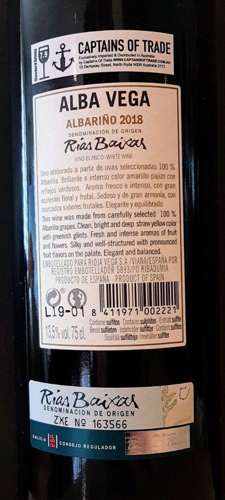 2019 Alba Vega Albariño, Spain, Galicia, Rías Baixas - CellarTracker