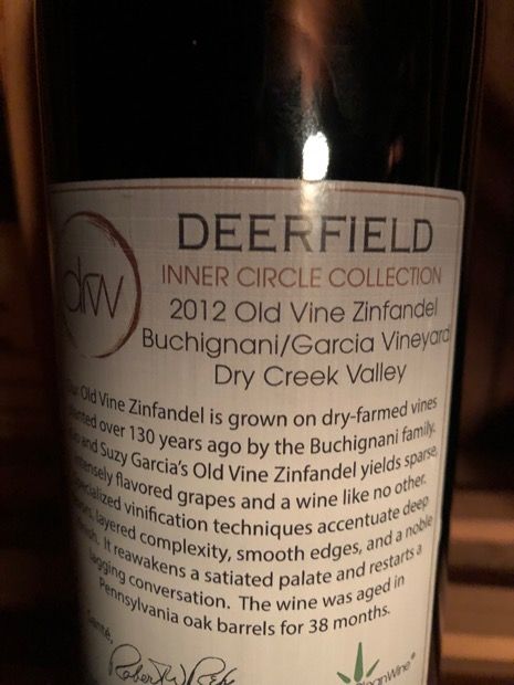 2009 Deerfield Ranch Zinfandel Inner Circle Old Vine Buchignani-Garcia ...