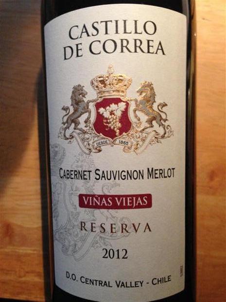 2012 Castillo de Correa Cabernet Sauvignon Merlot Reserva Viñas Viejas ...