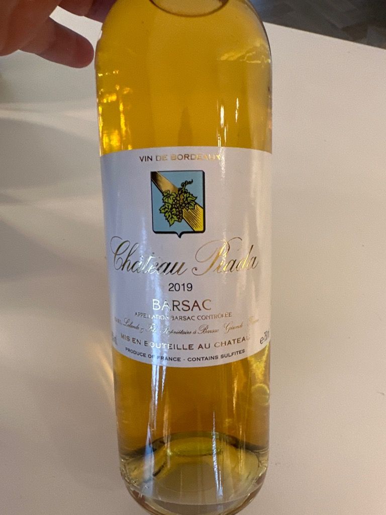 2019 Château Piada Barsac, France, Bordeaux, Sauternais, Barsac ...