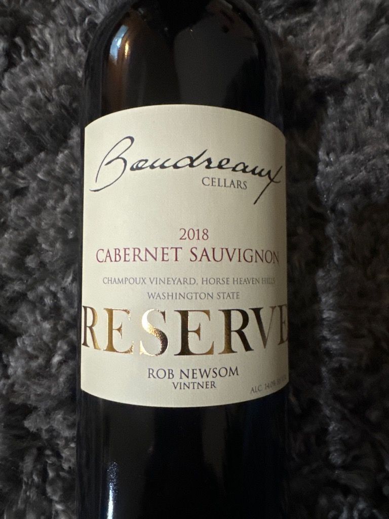 2013 Boudreaux Cellars Cabernet Sauvignon Reserve Champoux Vineyard ...