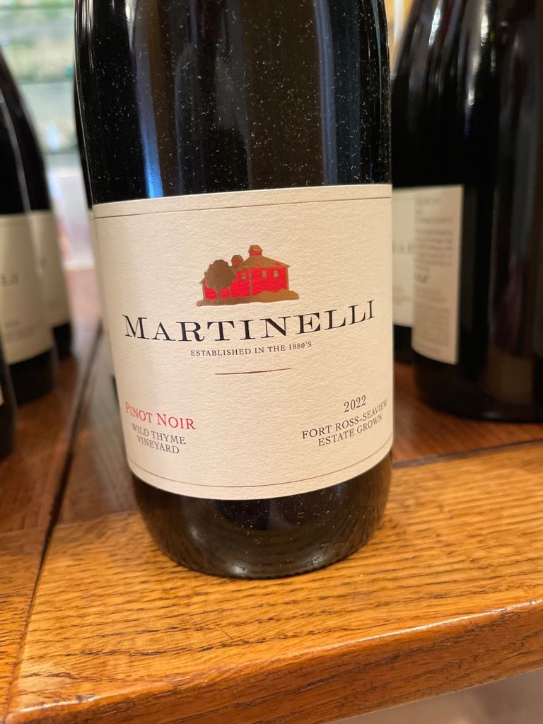 2022 Martinelli Pinot Noir Wild Thyme Vineyard Fort Ross - Seaview, USA ...