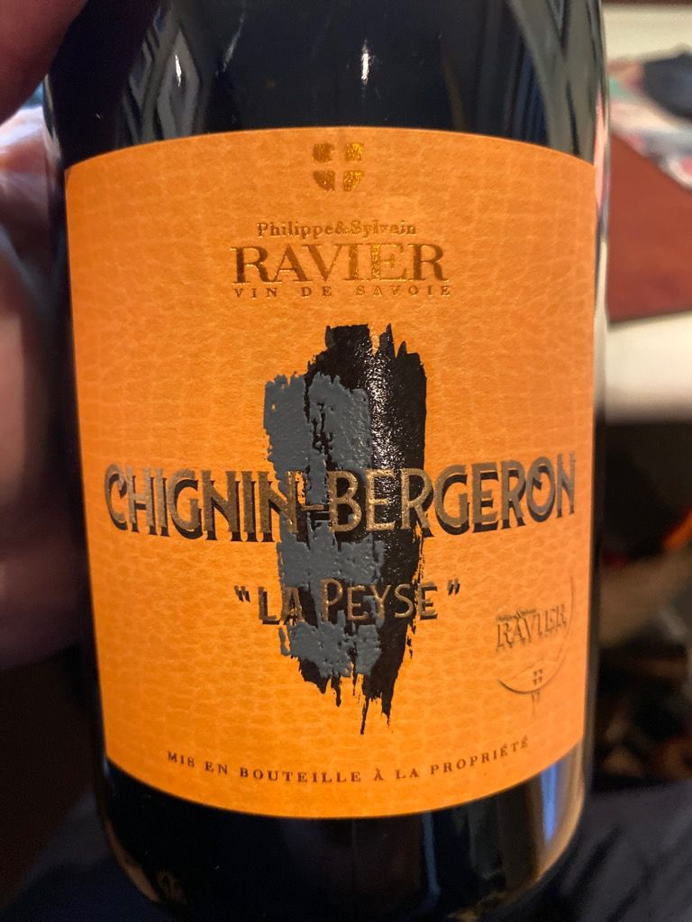 2017 Philippe & Sylvain Ravier Vin de Savoie Chignin-Bergeron La Peyse ...