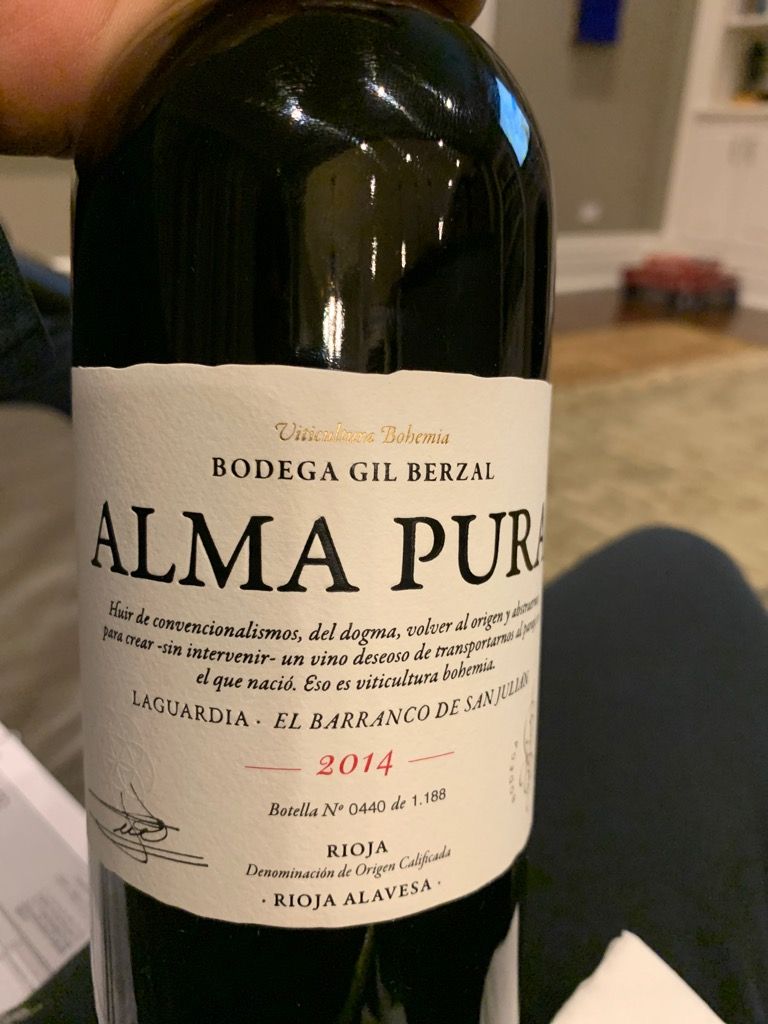 2014 Bodegas Gil Berzal Rioja Alma Pura, Spain, La Rioja, La Rioja ...