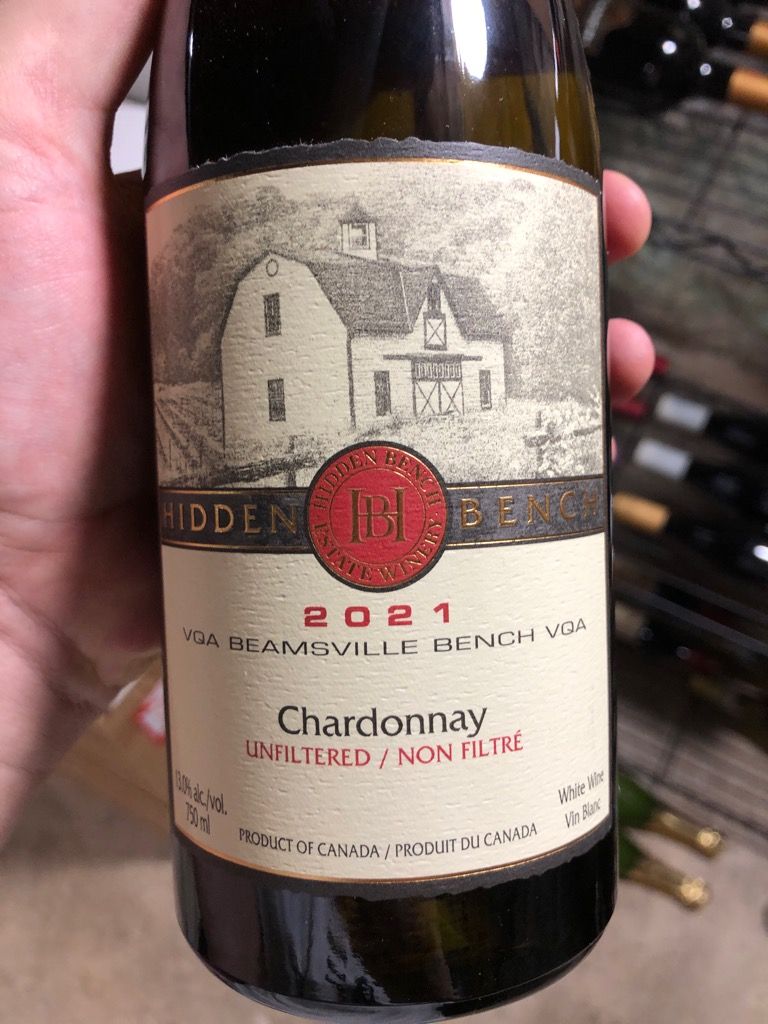 2021 Hidden Bench Chardonnay Unfiltered, Canada, Ontario, Niagara ...