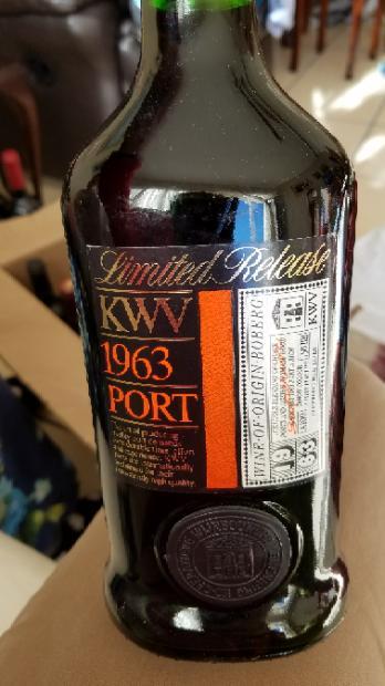 1963 KWV Limited Release Vintage Port, South Africa, Coastal Region ...