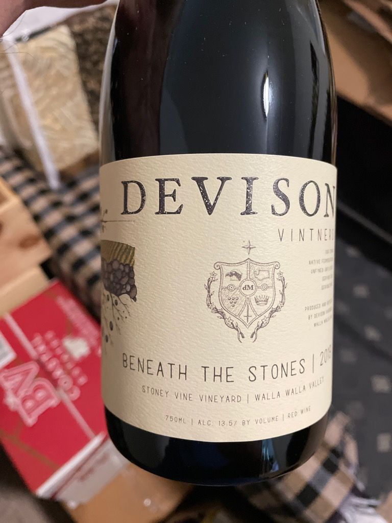 2019 Devison Vintners Syrah Beneath The Stones Stoney Vine Vineyards ...