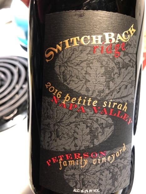 2016 Switchback Ridge Petite Sirah Peterson Family Vineyard, USA ...