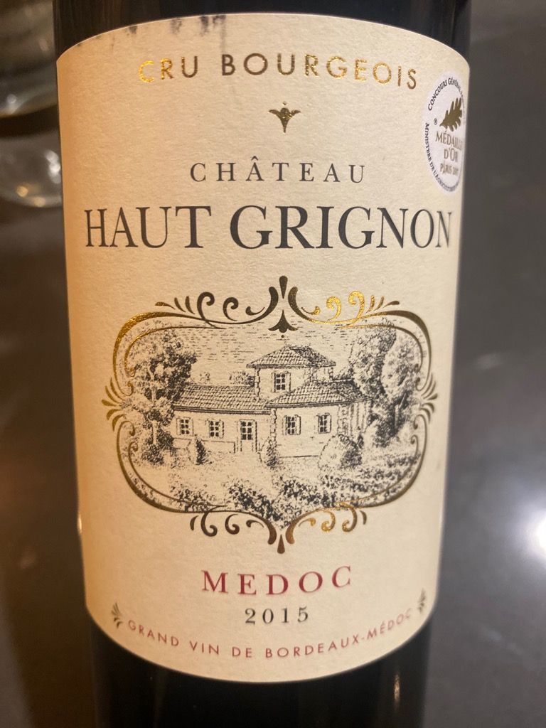 2015 Château Haut-Grignon Grande Réserve, France, Bordeaux, Médoc ...