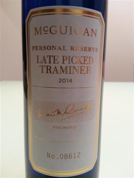 2014 McGuigan Gewürztraminer Late Picked Traminer Personal Reserve ...