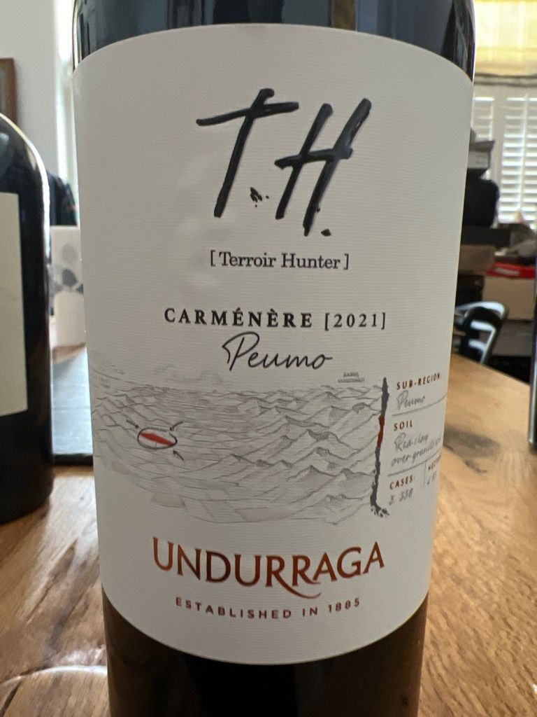 2021 Undurraga Carménère T.H. [Terroir Hunter], Chile, Rapel Valley ...