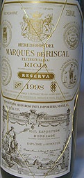 1998 Marqués de Riscal Rioja Reserva, Spain, La Rioja, La Rioja Alavesa ...