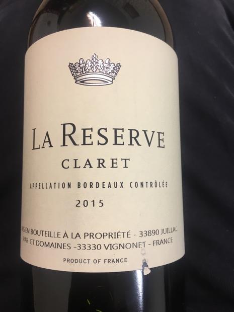 2015 La Reserve Claret, France, Bordeaux - CellarTracker
