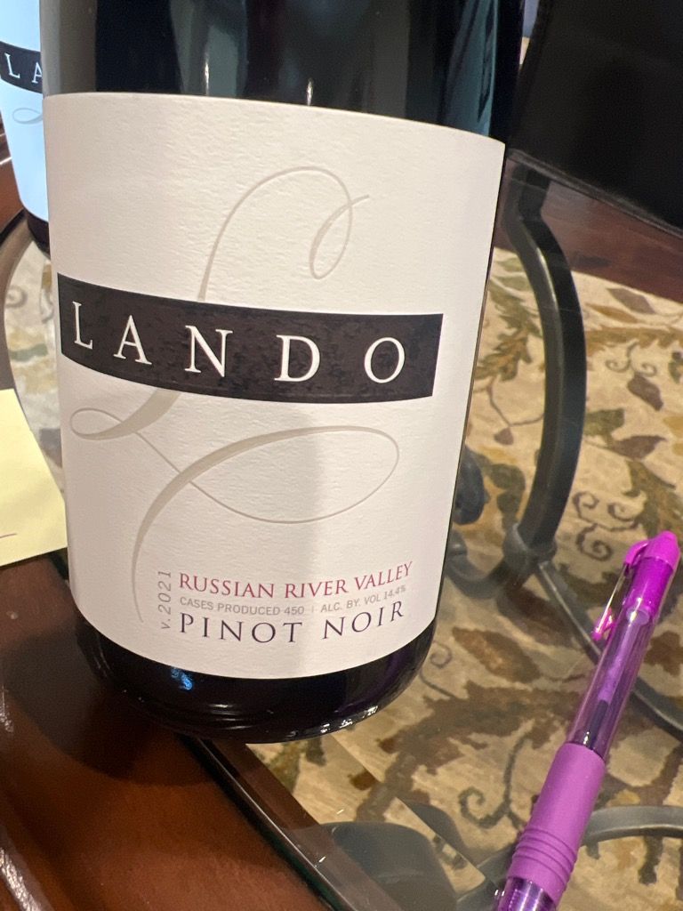 2021 Lando Wines Pinot Noir Russian River Valley, USA, California ...