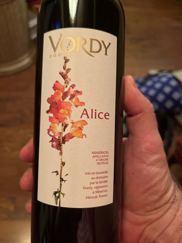 2019 Domaine Vordy-Mayrannes Minervois Cuvée Alice, France, Languedoc ...