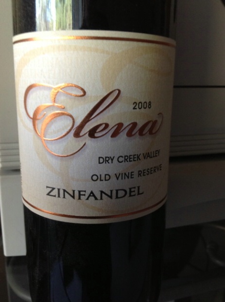 2008 Elena Zinfandel Old Vine Reserve, USA, California, Sonoma County ...