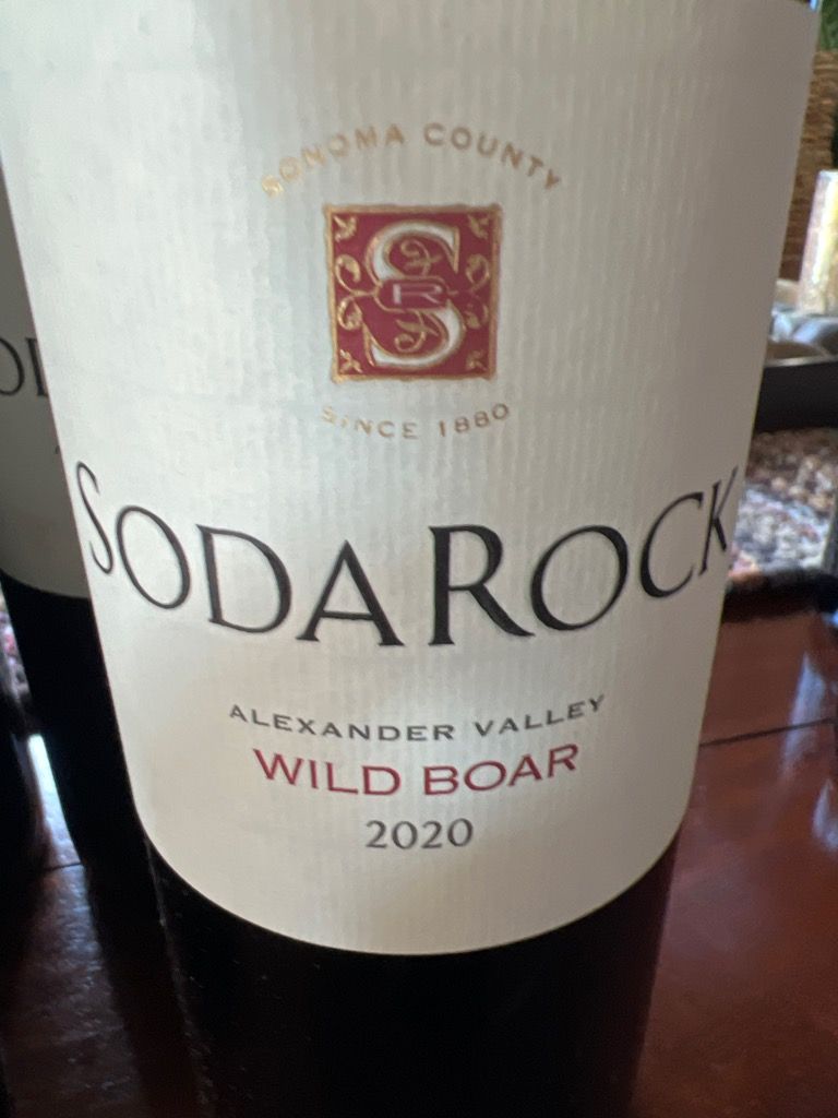 2020 Soda Rock Winery Wild Boar Usa California Sonoma County