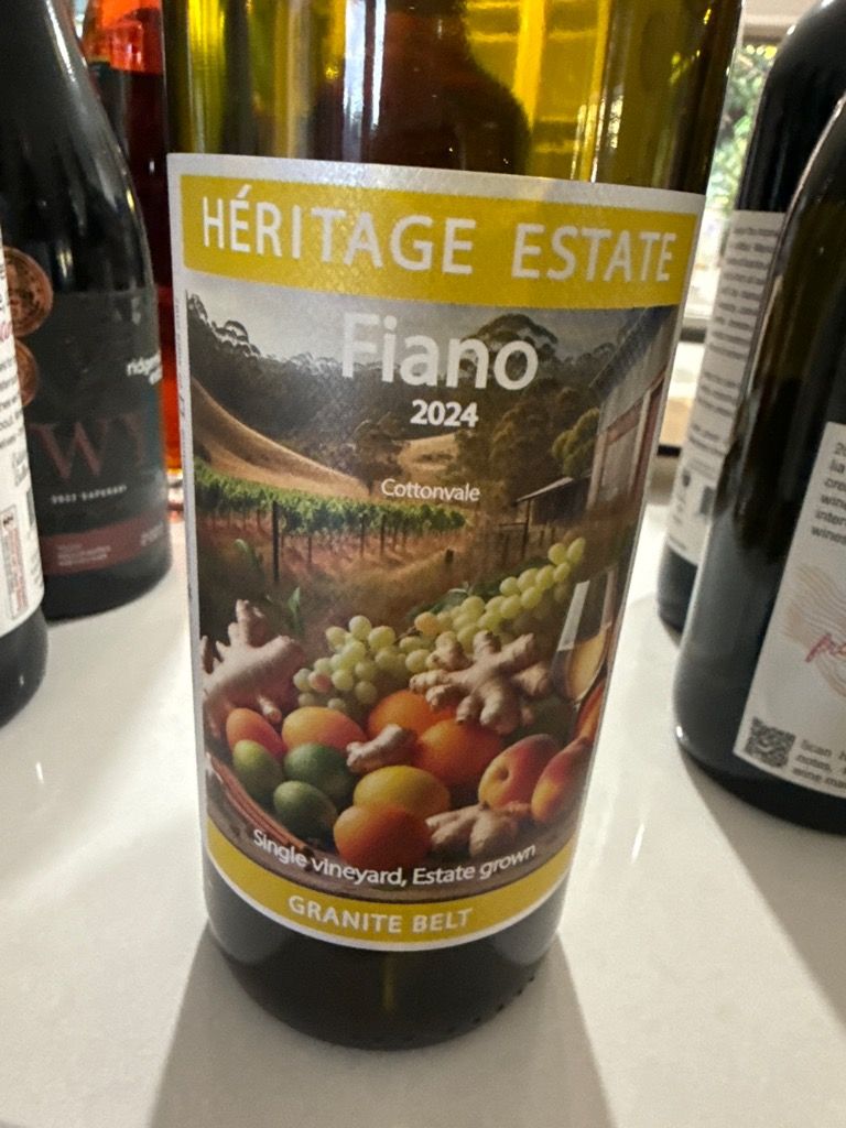 2024 Heritage Estate Fiano, Australia, Queensland, Granite Belt ...